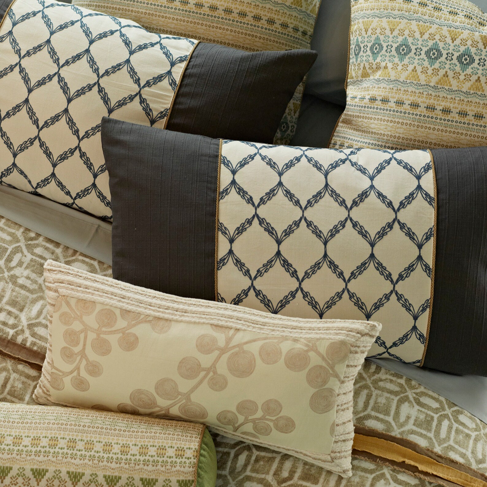 Colorful Modern Fair Isle Woven Design in Teal, Blue, Gold, Yellow ...