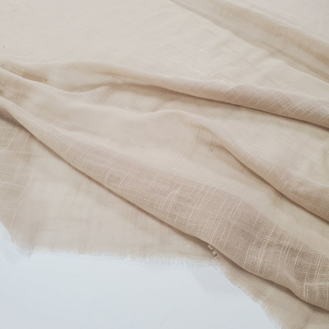 Light Tan Gauzy Woven Sheer Fabric Perfect for Swags, Drapery, Parties ...