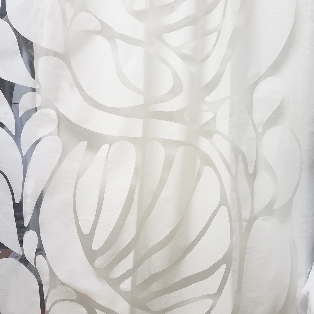 Large Scale Paisley White on White SHEER Fabric, Perfect for Drapery ...