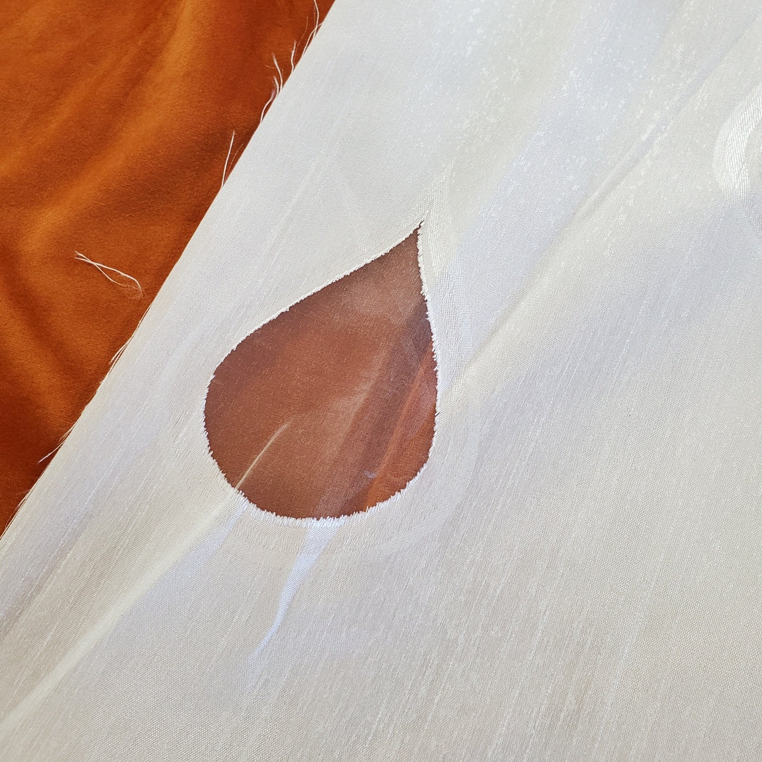 White Drapery Weight Fabric With SHEER Droplet Cutouts, Perfect for ...