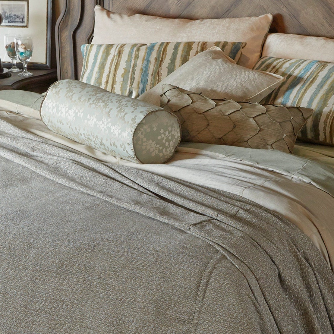 Silky REVERSIBLE Sage Green/taupe Berry Vine Pattern Fabric - Etsy