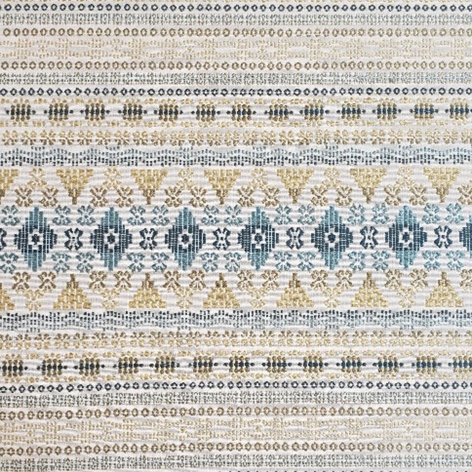 Colorful Modern Fair Isle Woven Design in Teal, Blue, Gold, Yellow ...