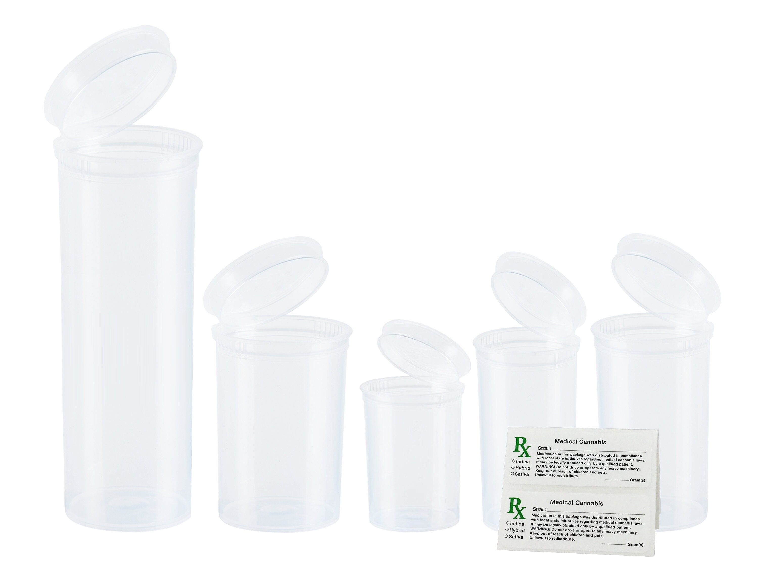 CLEAR Dram 5 Pack Transparent Squeeze Pop Top Open Containers 1 Ea SZ ...