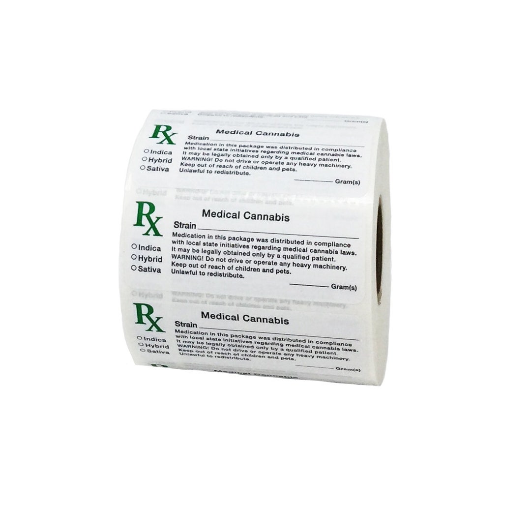 LABELS 1 Roll 1000 RX Generic Medical Strain Identifier Stickers 420 ...