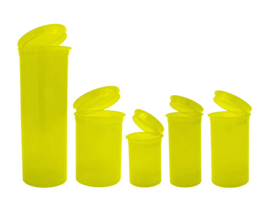 YELLOW Dram 5 Pack Transparent Squeeze Pop Top Open Containers 1 Ea SZ ...