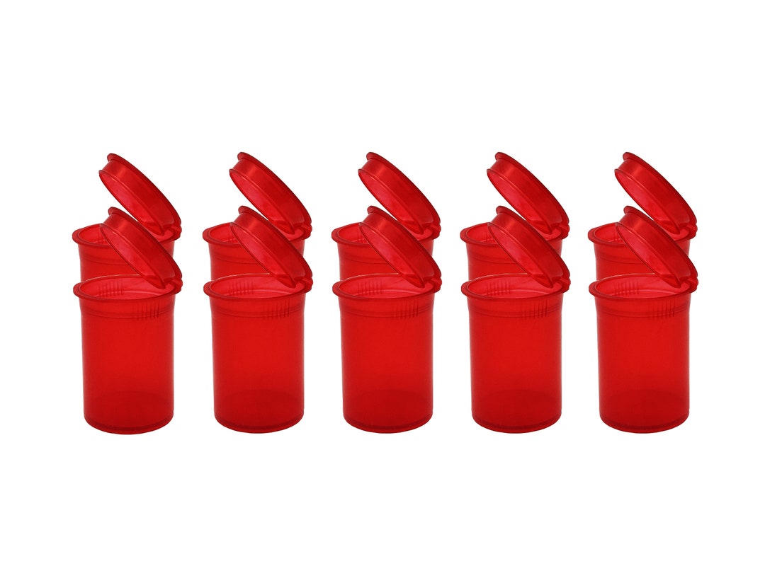 10 Pack 8 Dram Small Pop Top One Piece Plastic Containers Transparent ...