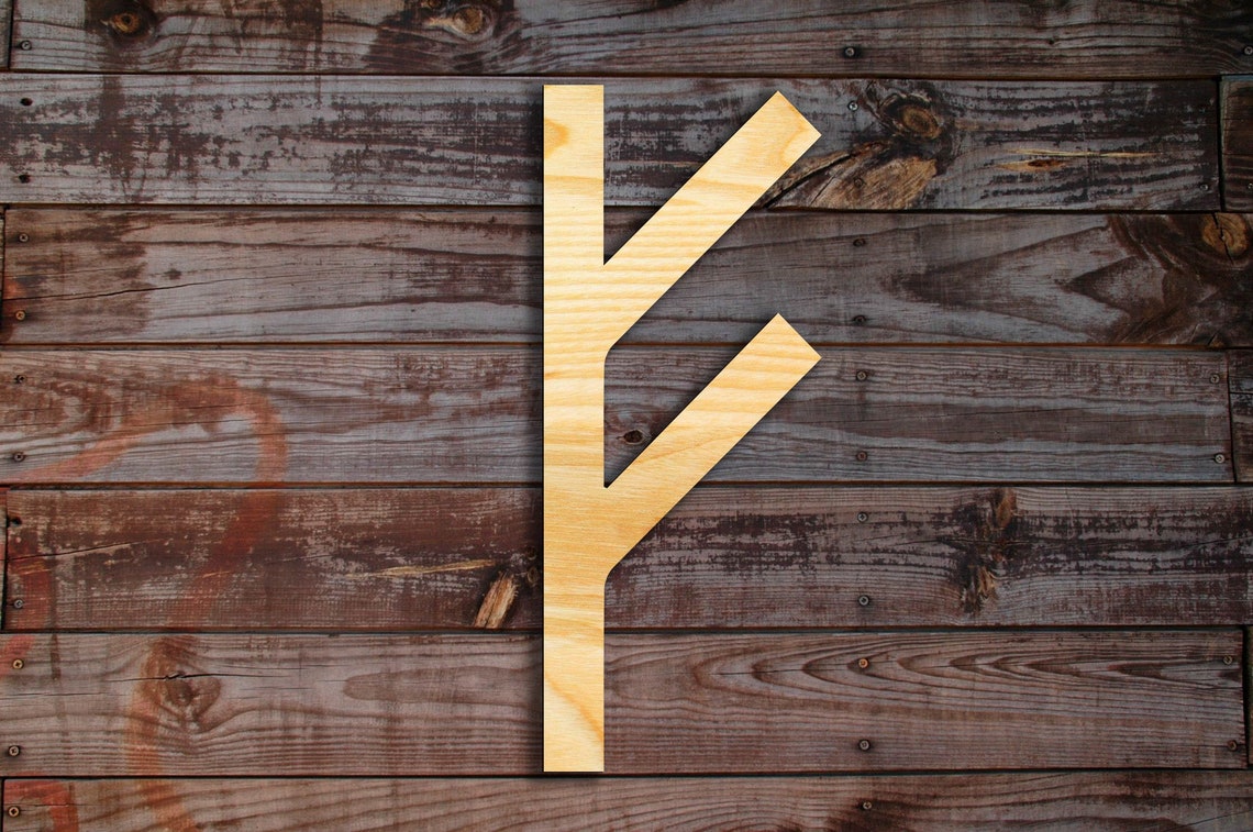 Fehu Rune wooden wall decor / decoration sign symbol logo / | Etsy