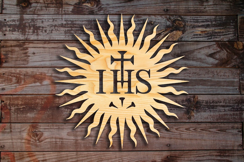 Society of Jesus IHS wooden wall decor / decoration sign | Etsy