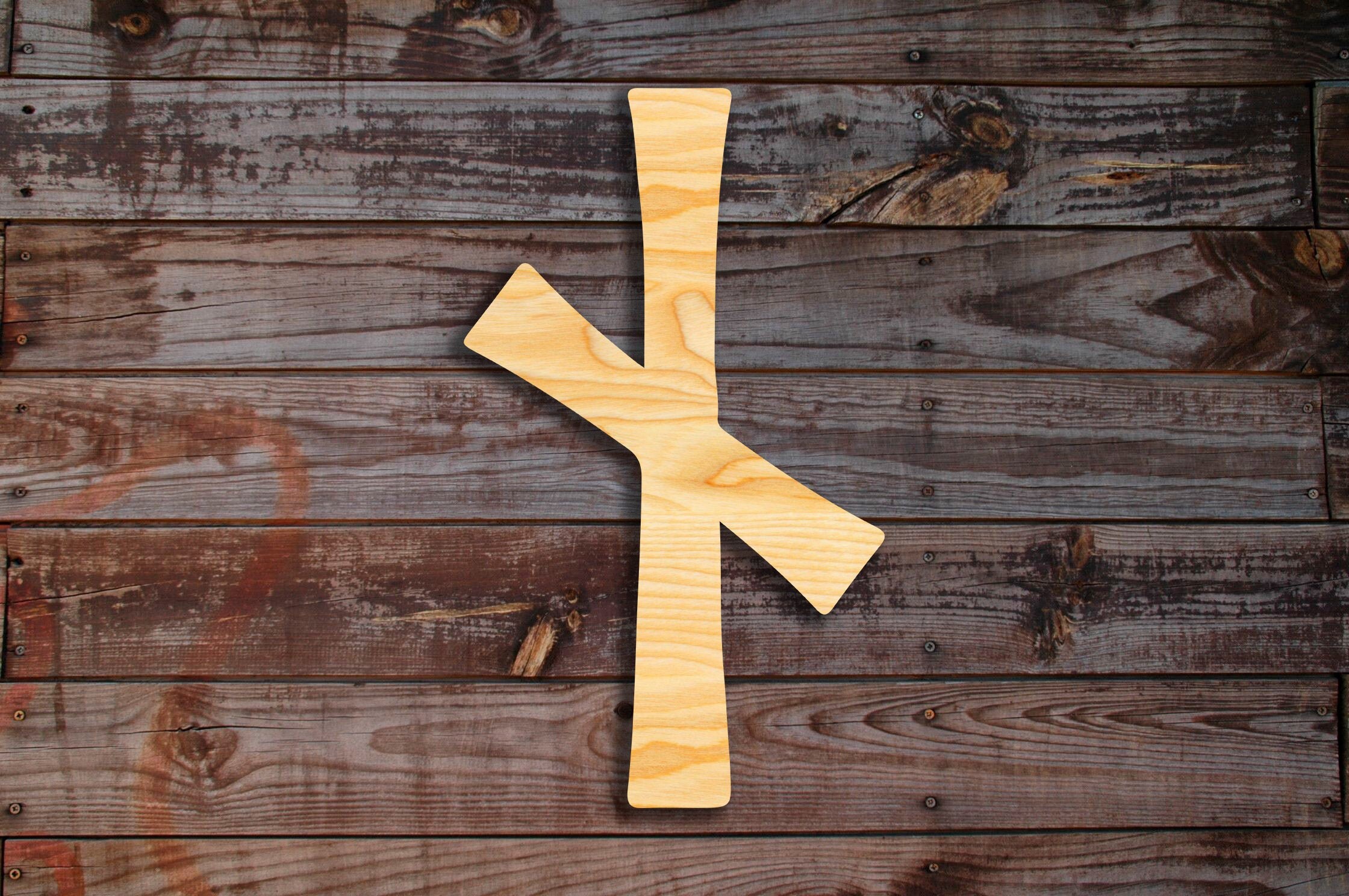 Naudiz Rune wooden wall decor / decoration sign symbol logo | Etsy