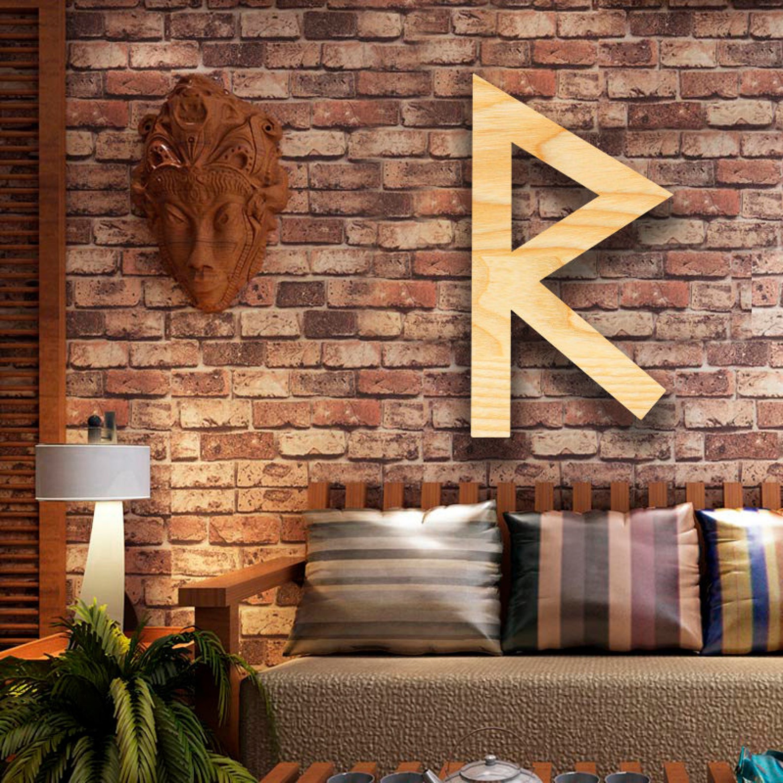 Raido Rune wooden wall decor / decoration sign symbol logo | Etsy