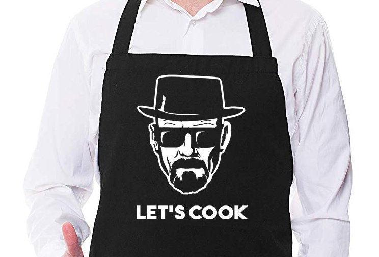 Let's Cook Funny Apron Walter White Inspired BBQ Novelty Gag Black ...