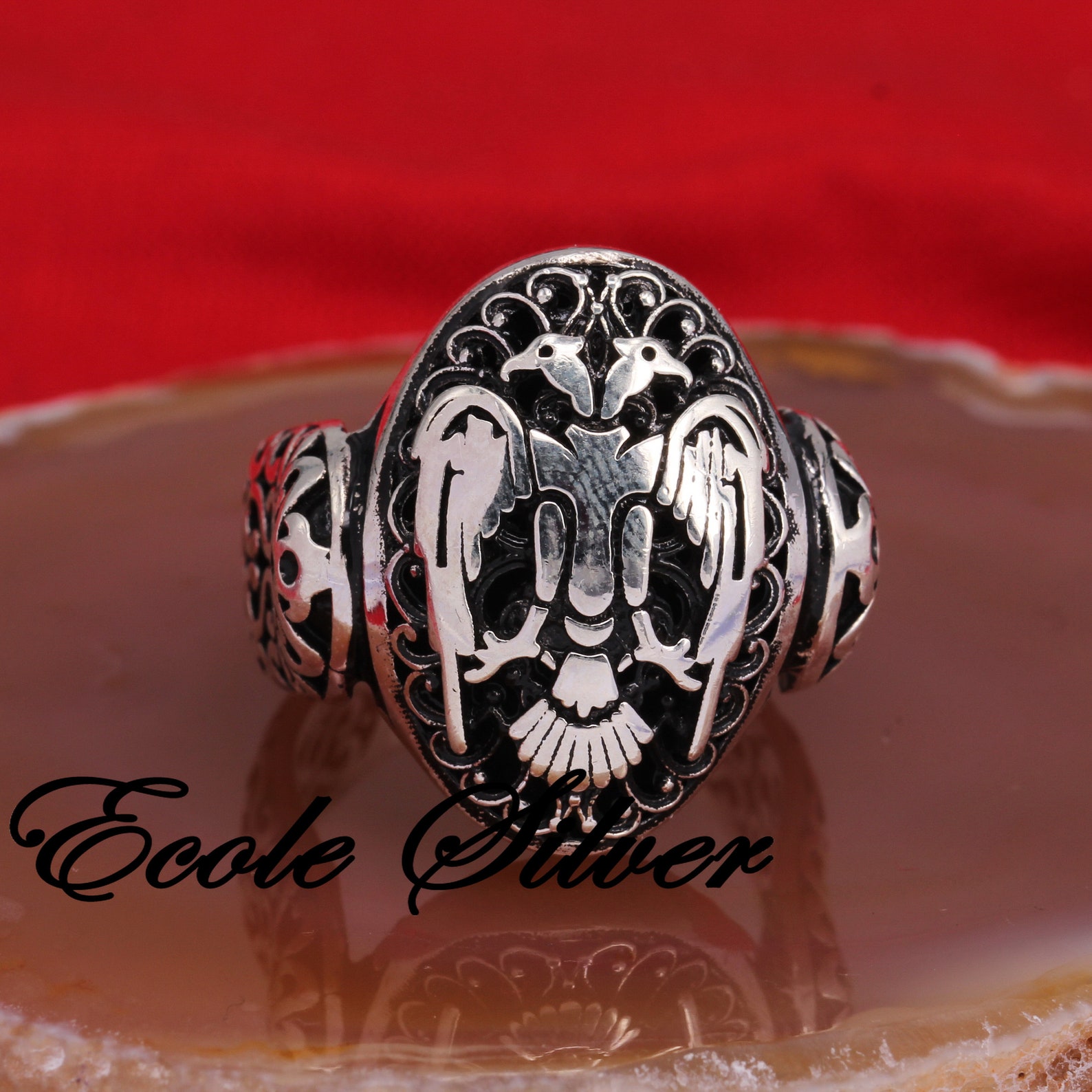 Pure 925 Sterling Silver Eagle Ring Seljuk Empire Eagle Ring - Etsy