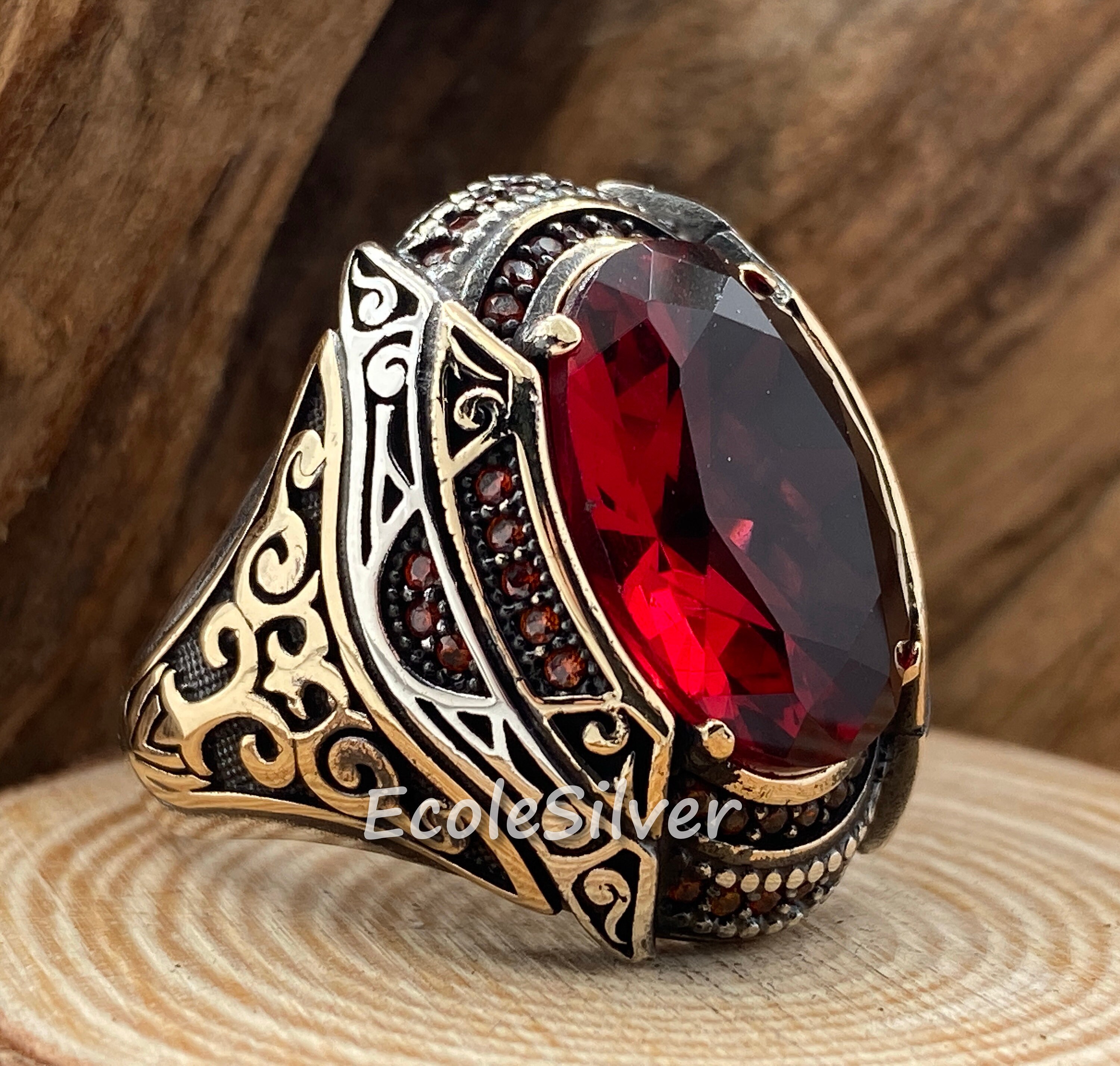Ruby Stone Ring Men
