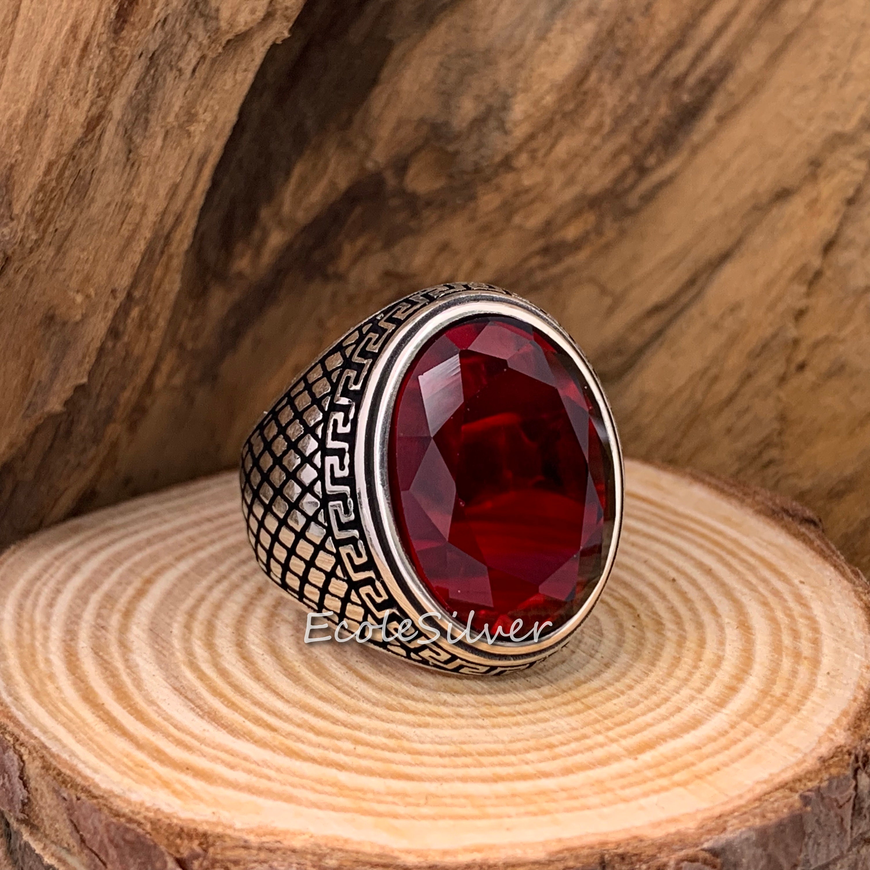 Ruby Stone Ring Men