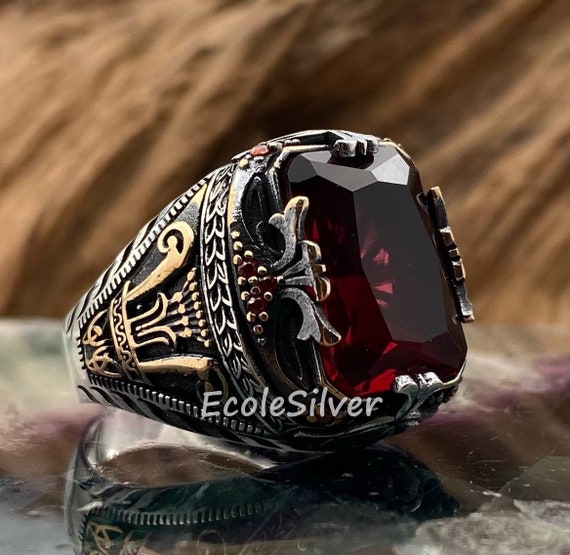 Ruby Stone Ring Men