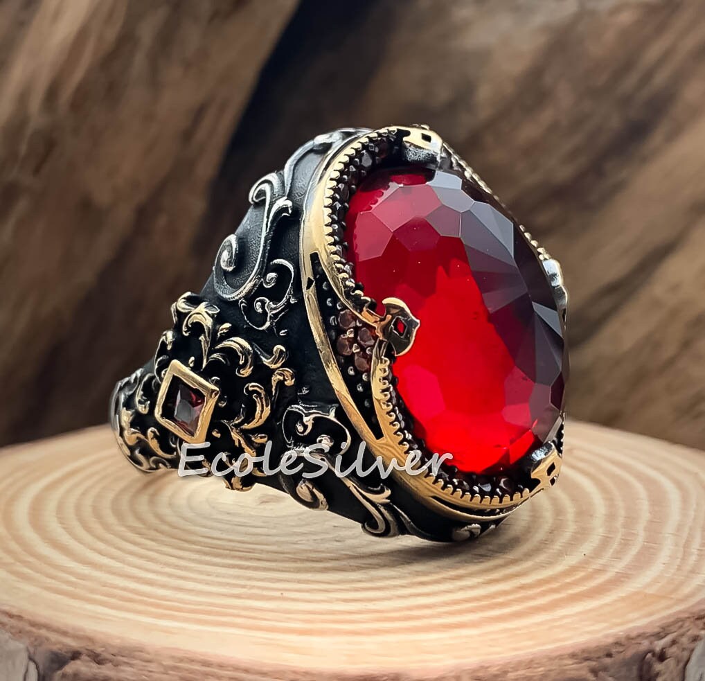 Ruby Stone Ring Men