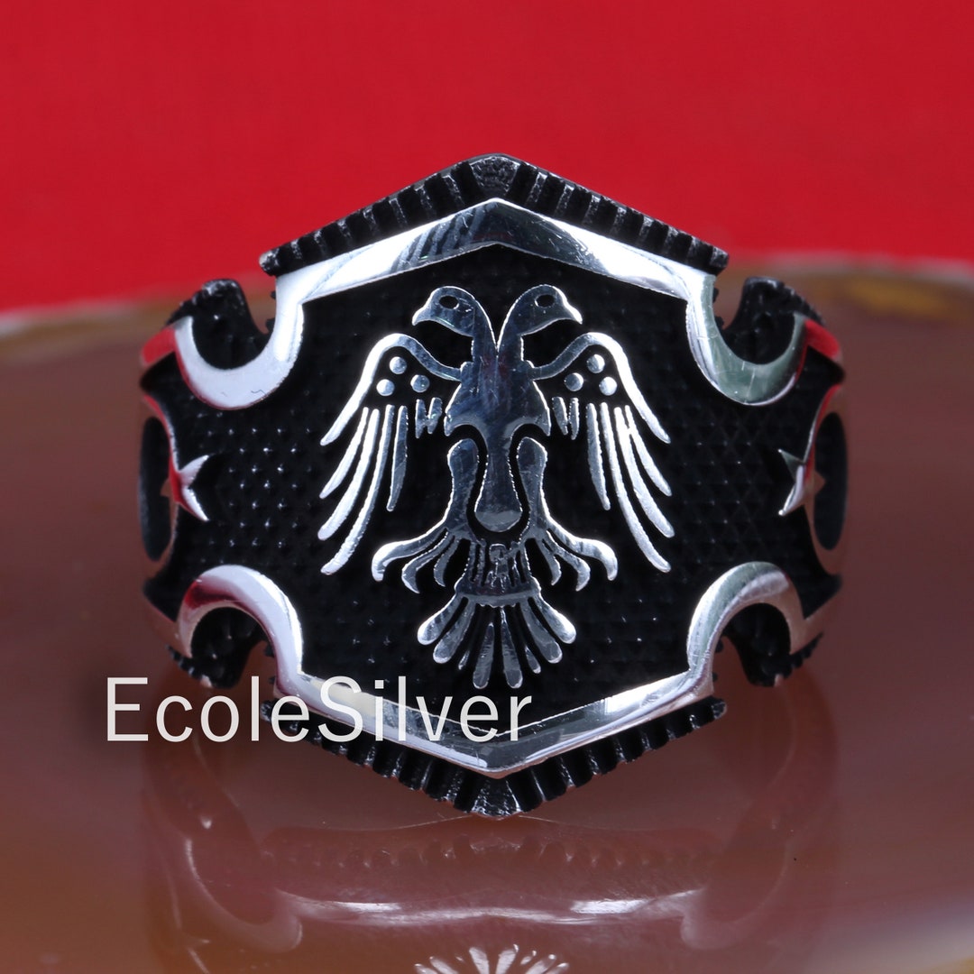 Silver Mens Ring Seljuk Empire Eagle Two Head Eagle Ring - Etsy