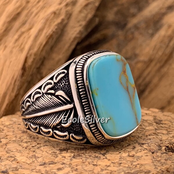 Mens Turquoise Ring - Etsy