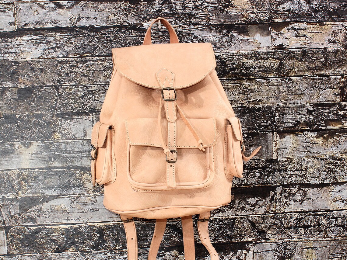 Womens Leather Backpack Beige Backpack Leather Backpack - Etsy