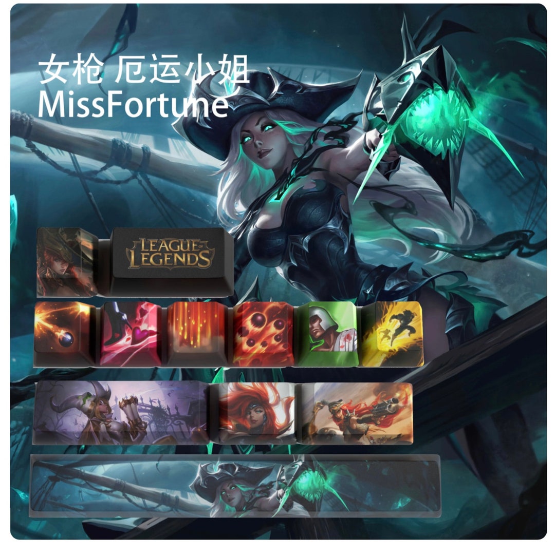 League of Legends Miss Fortune Keycaps OEM Profile Gaming Anime Custom ...