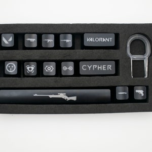 Valorant Cypher Backlit Laser Engraved Keycaps OEM Profile Gaming Anime ...