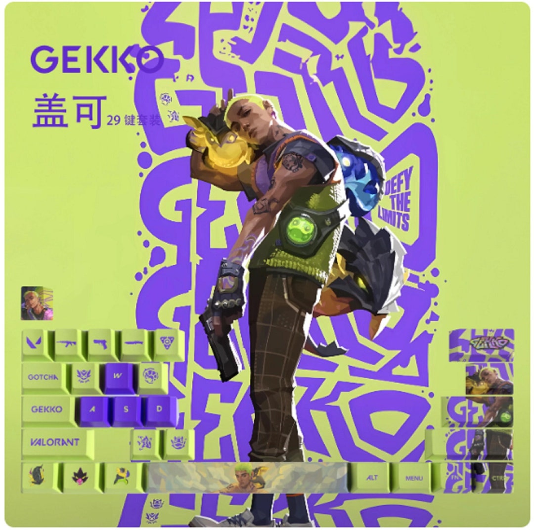 Valorant Gekko Keycaps Set Variations OEM Profile Gaming Anime Custom ...