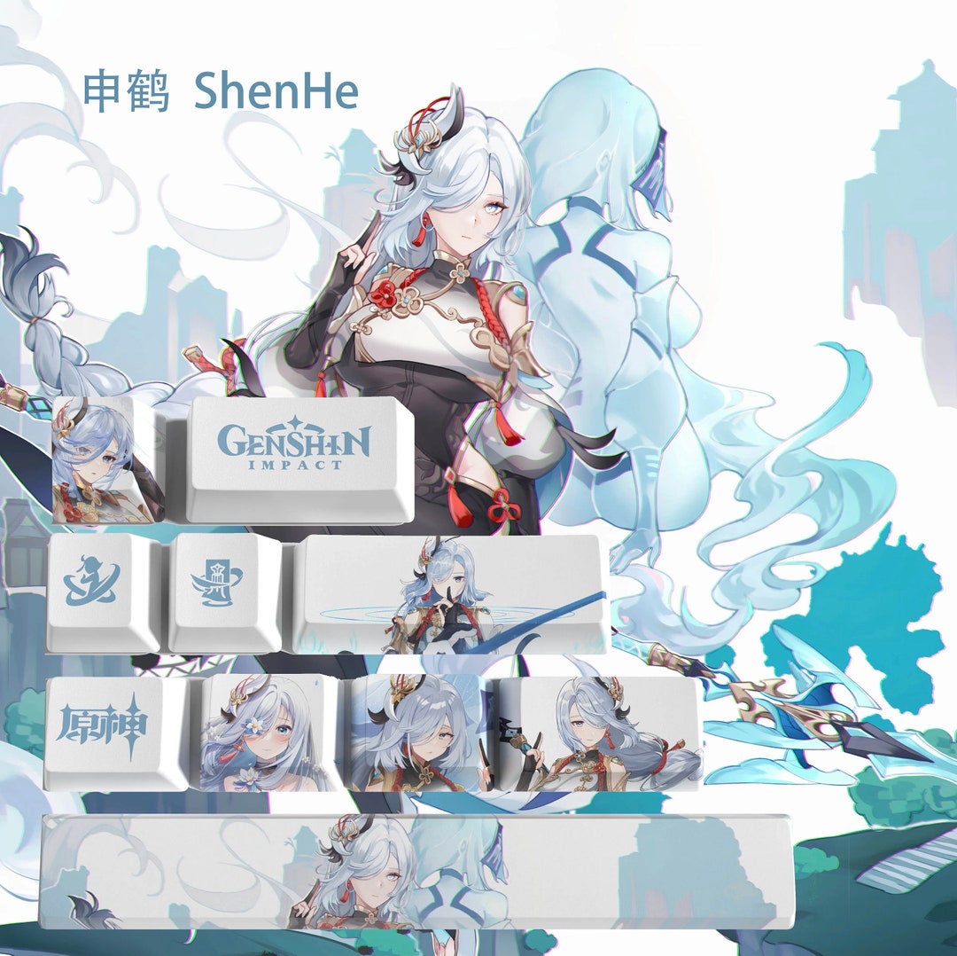 Genshin Impact Shenhe Keycaps OEM Profile Gaming Anime Custom - Etsy