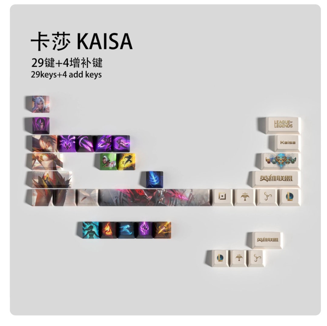 League of Legends Kaisa 29 Keycaps Set OEM Profile Gaming Anime Custom ...