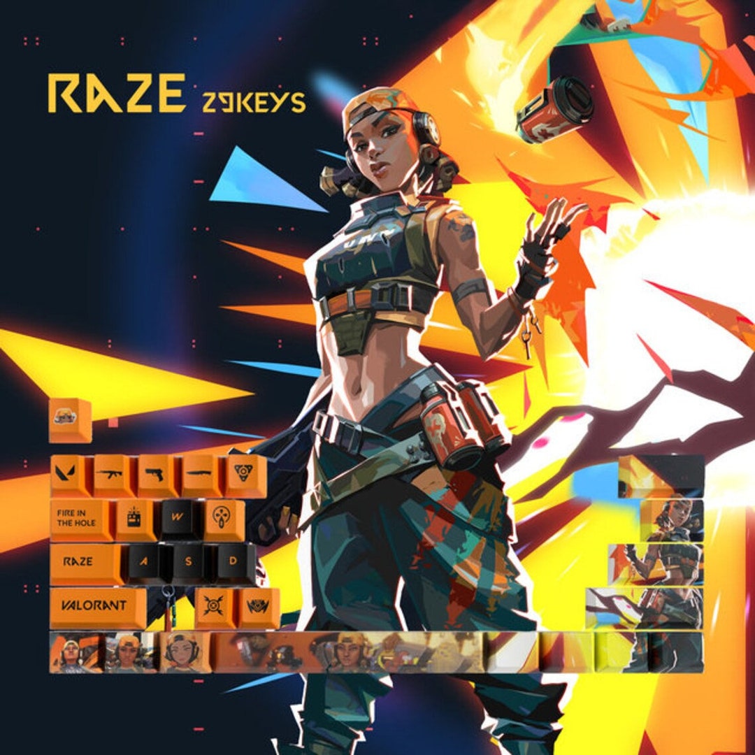 Valorant Raze Keycaps Set Variations OEM Profile Gaming - Etsy UK