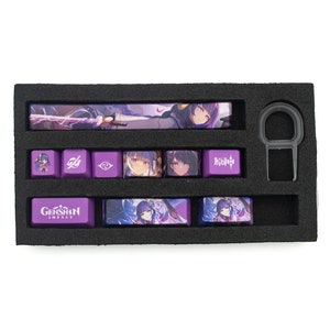 Genshin Impact Raiden Shogun Keycaps OEM Profile Gaming Anime Custom - Etsy