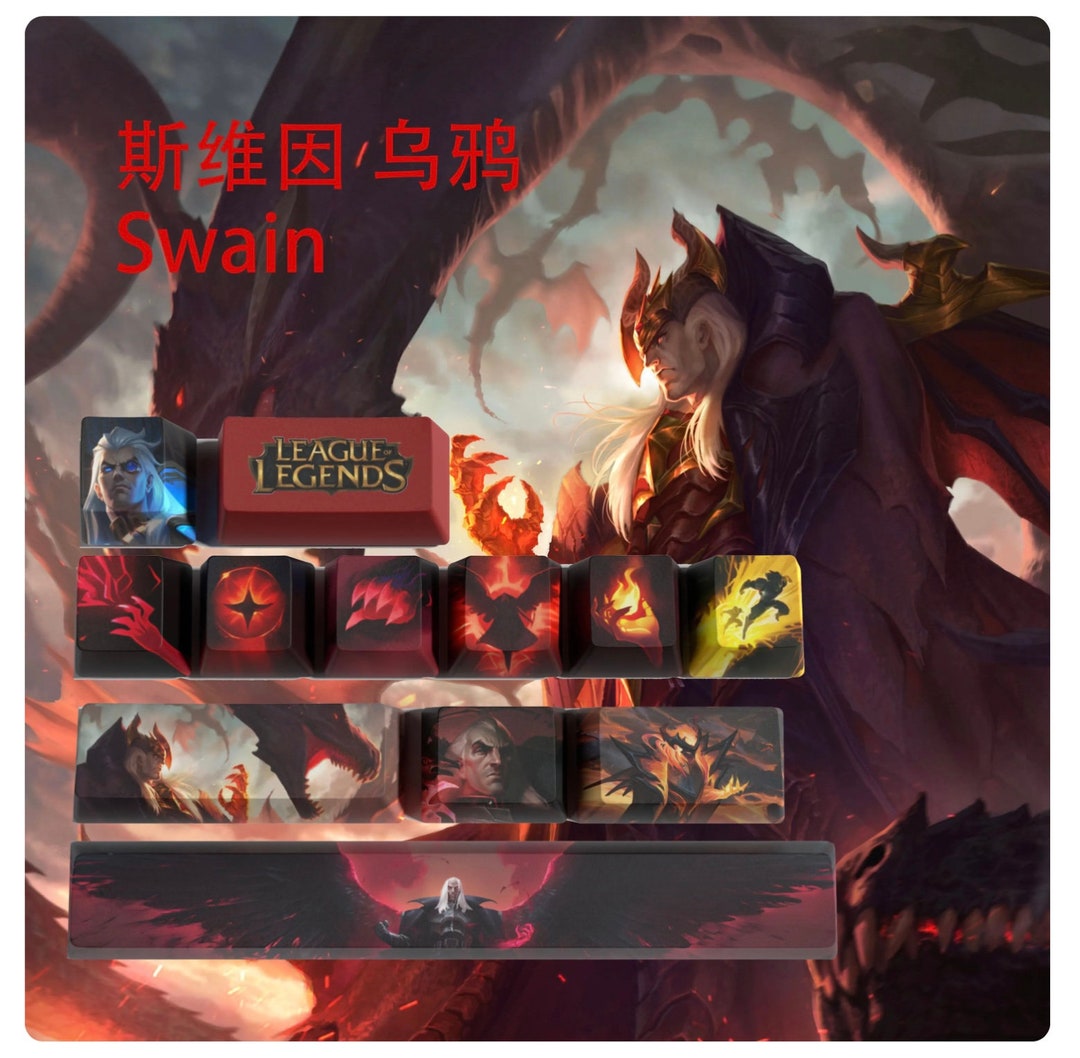 League of Legends Swain Keycaps OEM Profile Gaming Anime - Etsy