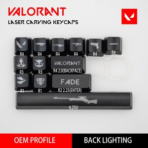 Valorant Fade Keycaps Set Variations OEM Profile Gaming Anime Custom - Etsy