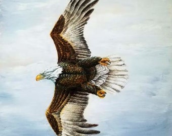 Eagle in Flight Art | Etsy