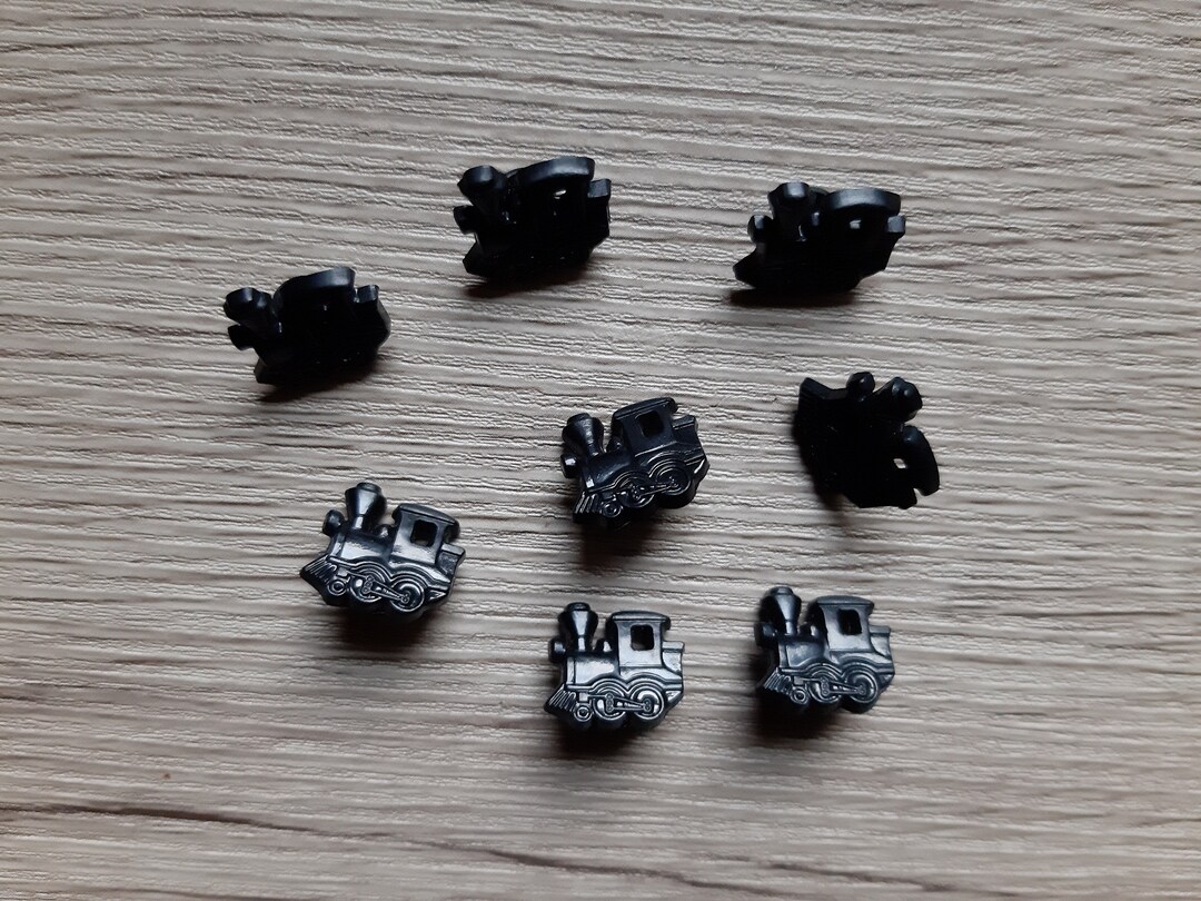 8 Black Small Train Buttons - Etsy