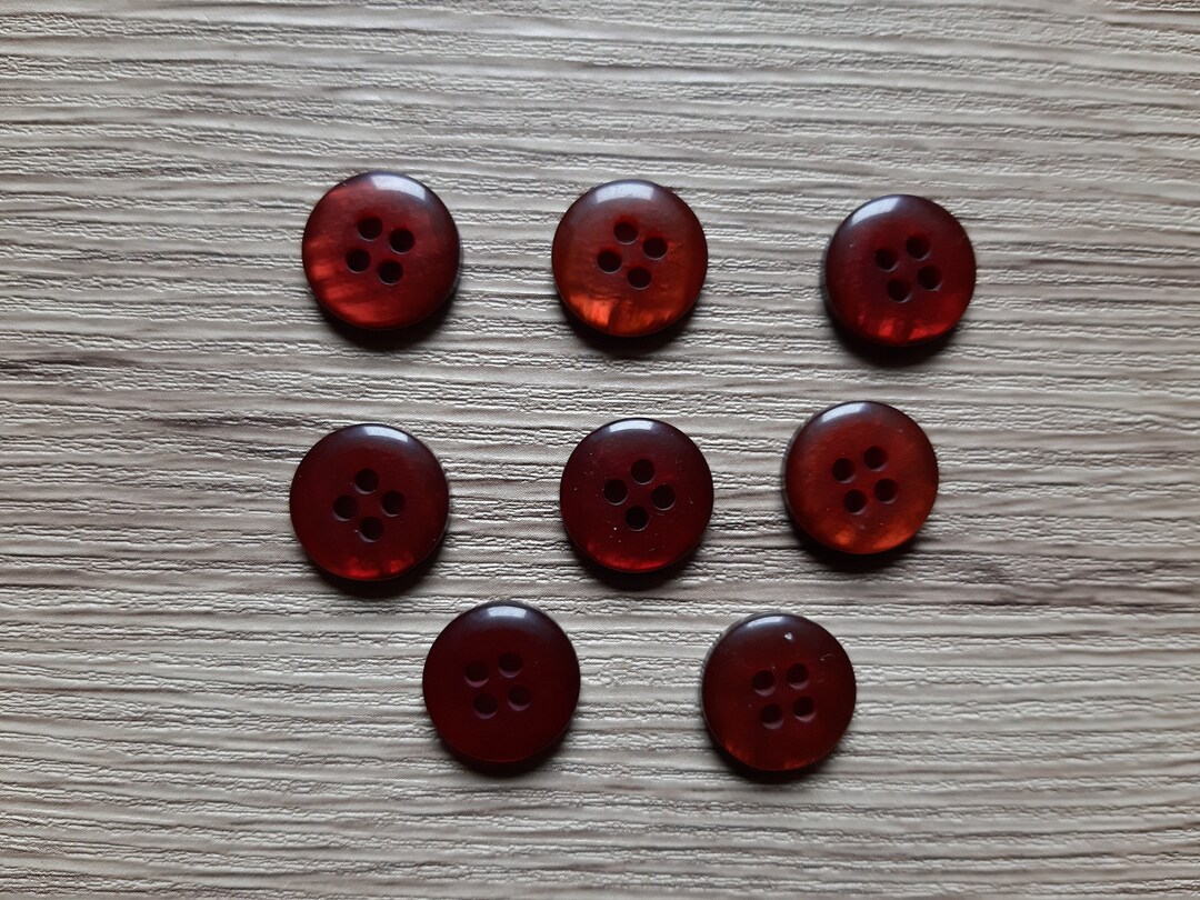 8 Red Pearly Effect Buttons 15 Mm - Etsy