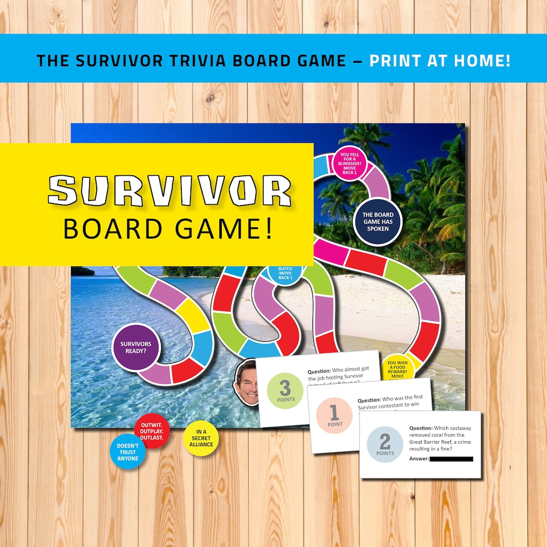 The Survivor Tv Show Game, Survivor Trivia, Board Game Gift, Survivor ...
