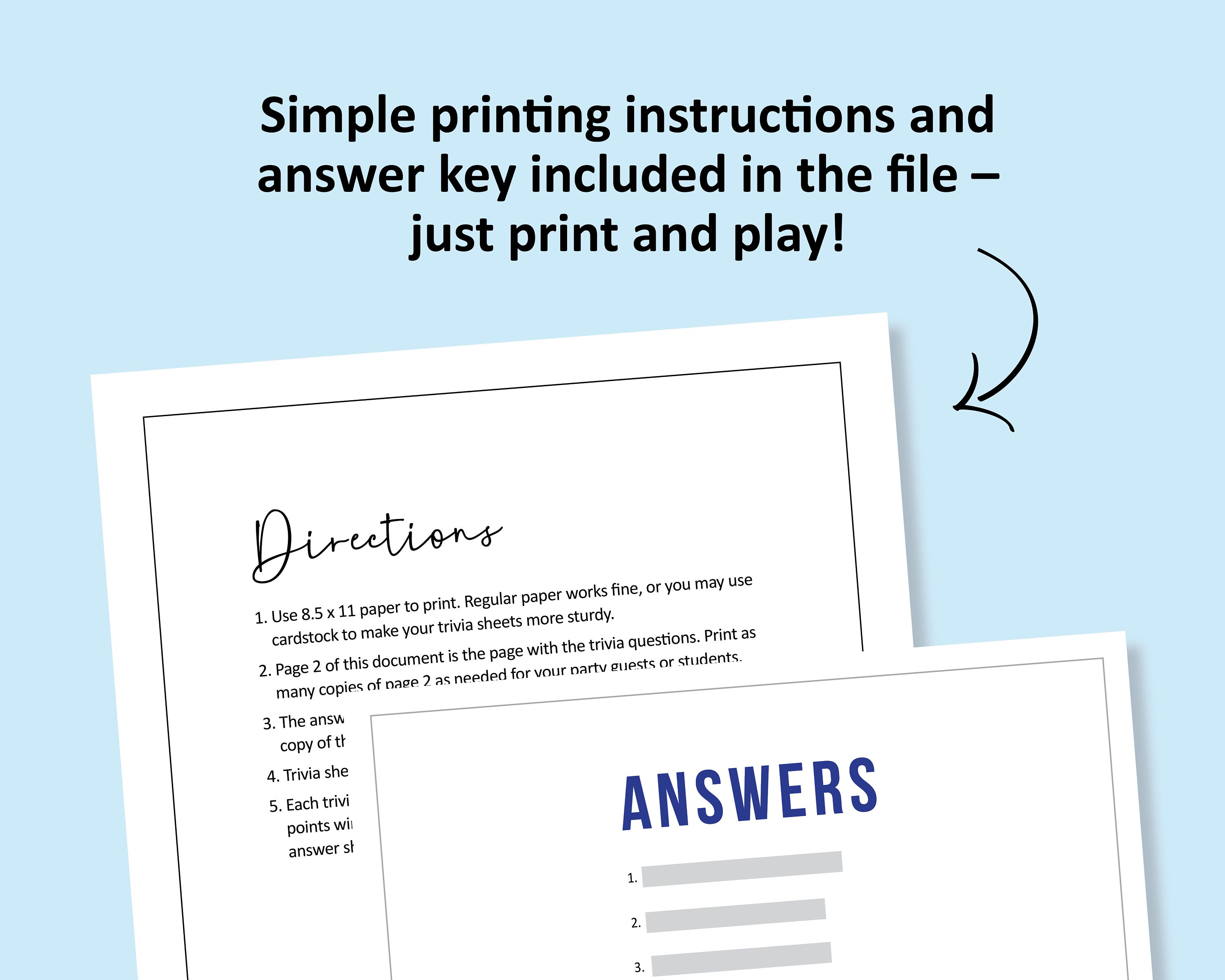 Alaska Trivia Game, Printable, U.S. State Instant Download, Family ...