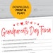 Grandparents Day Trivia Game, Printable Party Games, Grandma and ...
