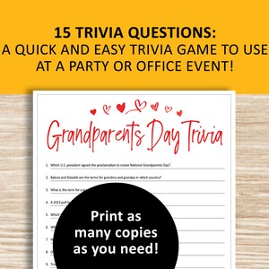 Grandparents Day Trivia Game, Printable Party Games, Grandma and ...