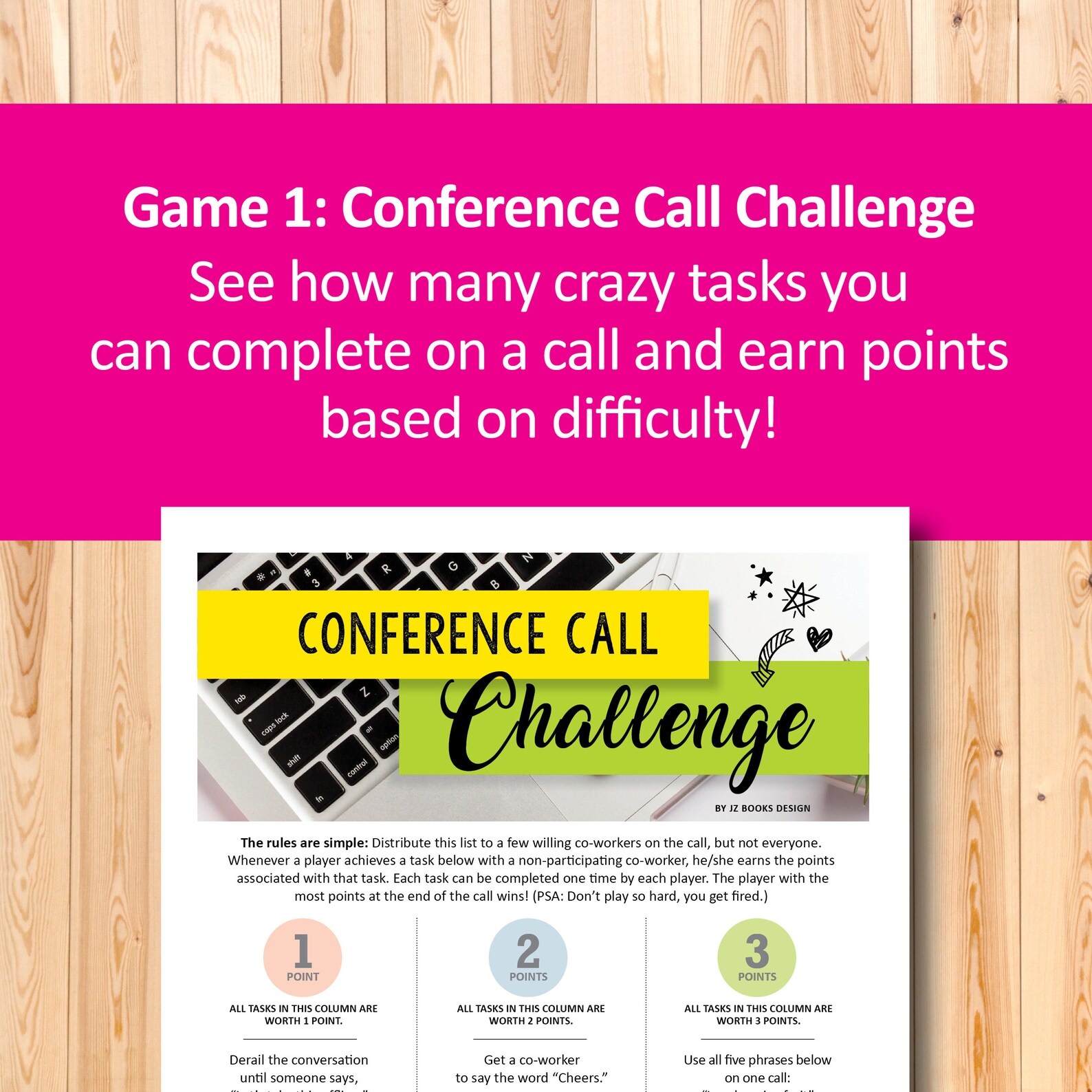 Conference call game work from home gifts printable games | Etsy