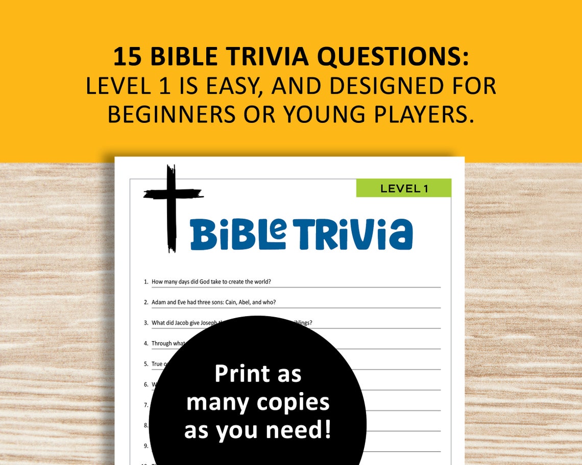 Bible Trivia Game, Printable, Easy Questions, Christian Faith Instant ...