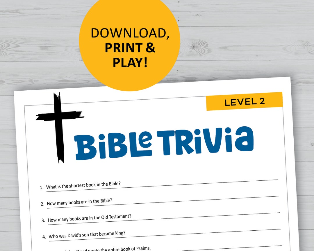Bible Trivia Game, Printable, Medium Questions, Christian Faith Instant ...