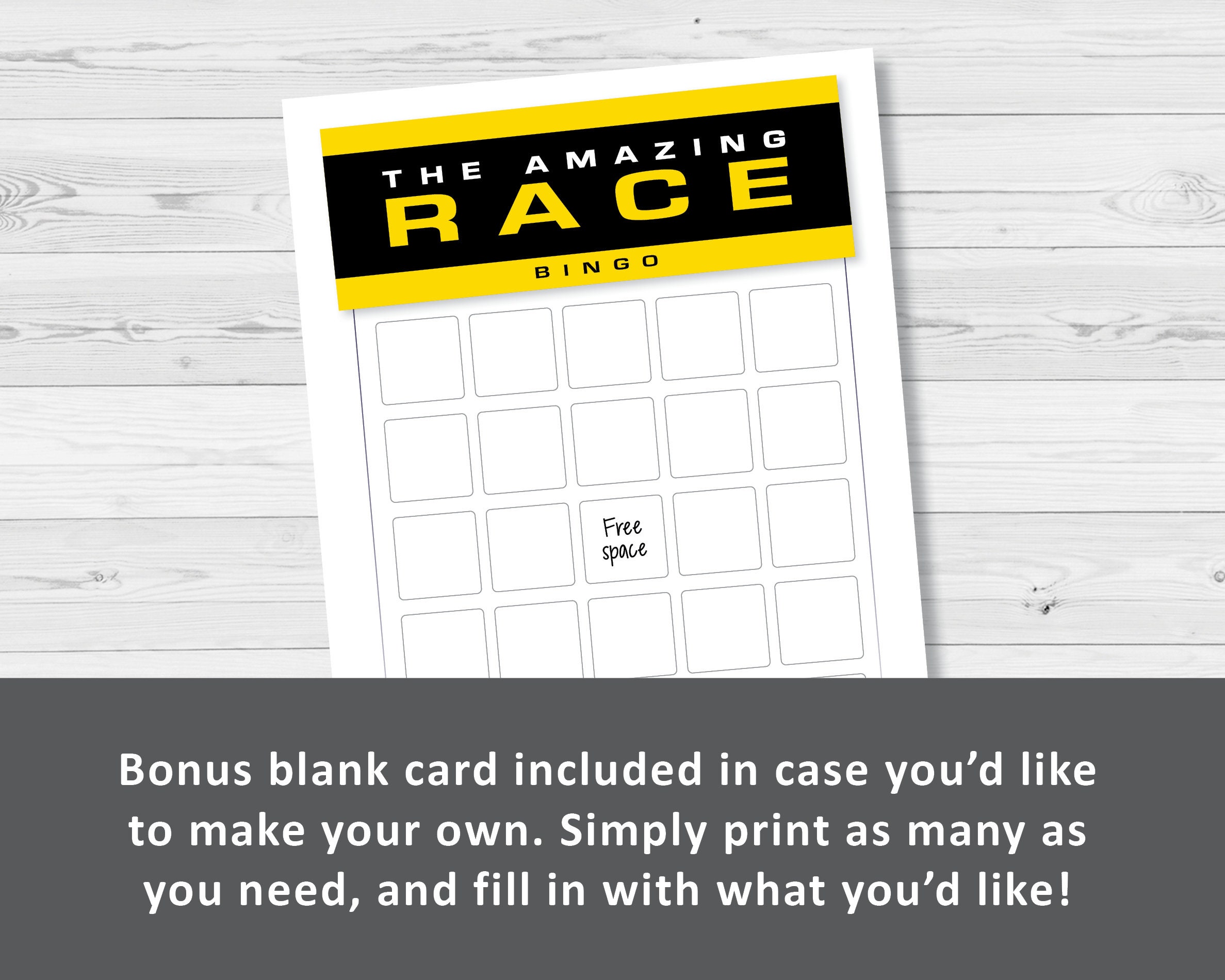 The Amazing Race Bingo Game, Printable, TV Show Watch Party, Instant ...