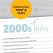 2000s Trivia Game, 00s History, Pop Culture Printable Games, Instant ...