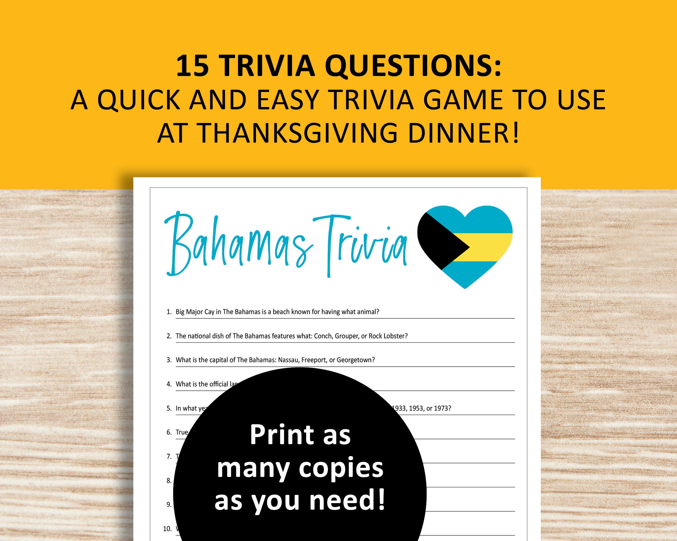 Bahamas Trivia Game Printable, Caribbean History Questions, Instant ...