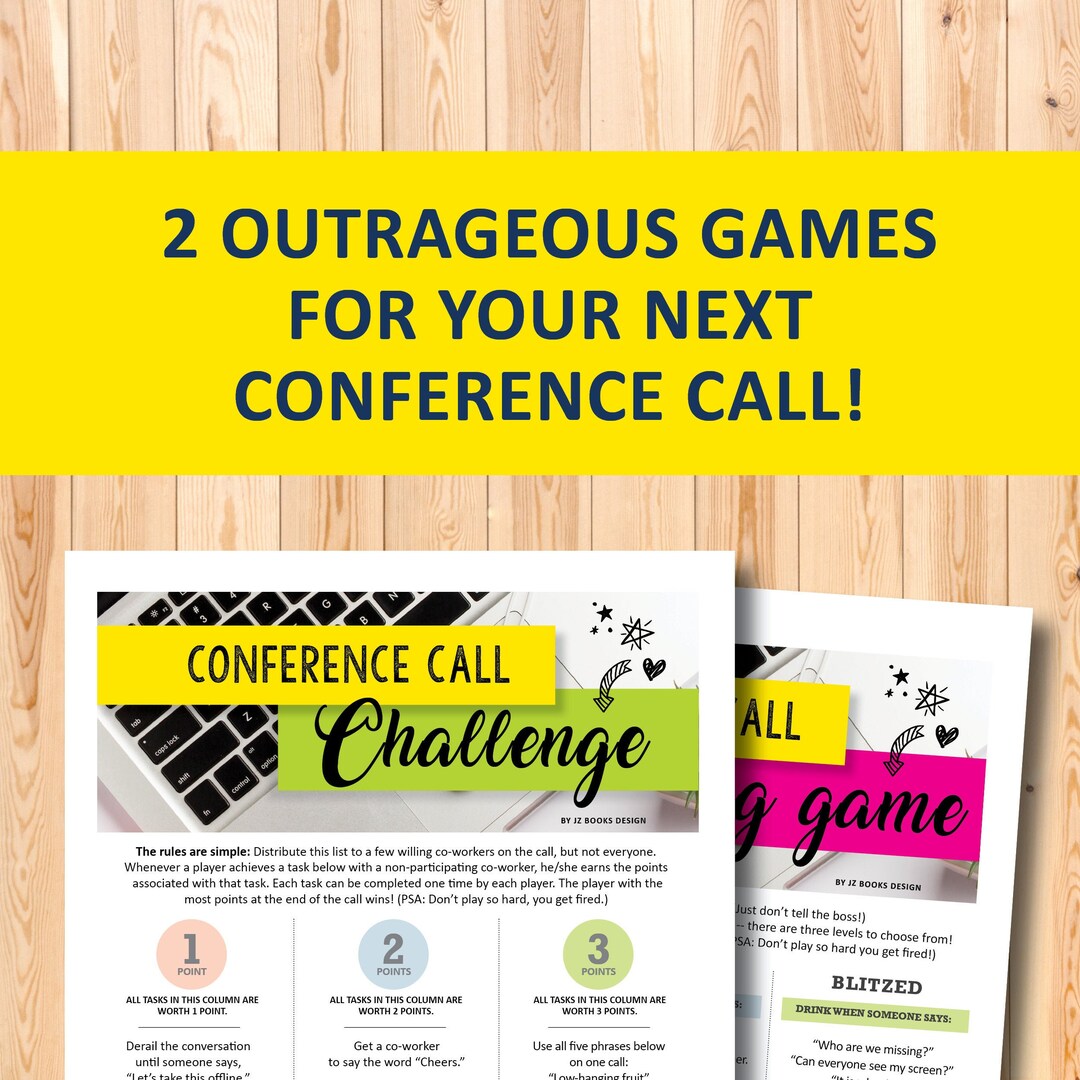 Conference Call Game, Work From Home Gifts, Printable Games, Instant ...