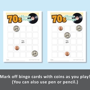 1970s Music Bingo Boards, 70s Printable Game, Instant Download, Party ...