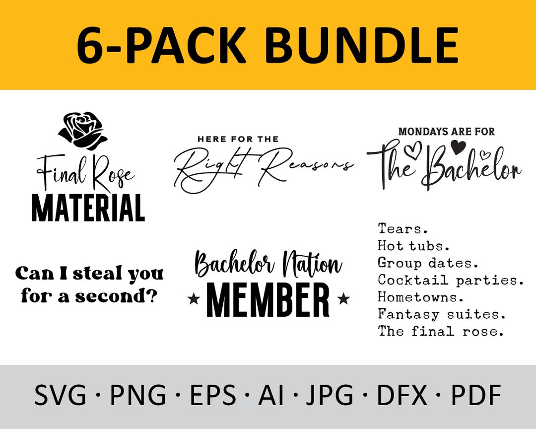 The Bachelor Svg Bundle, Tv Show Artwork, Fan Gifts, Instant Download ...