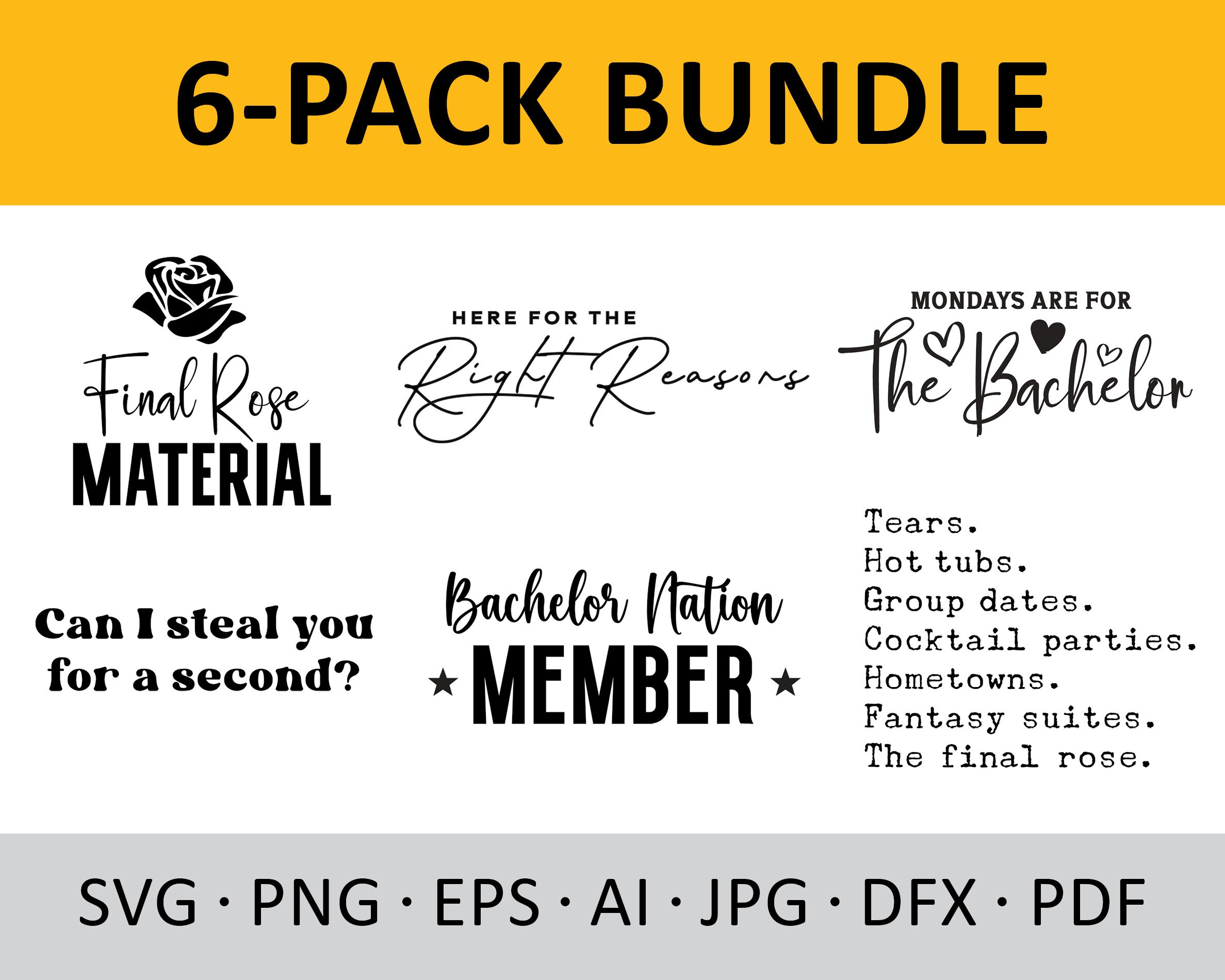 The Bachelor Svg Bundle, Tv Show Artwork, Fan Gifts, Instant Download ...