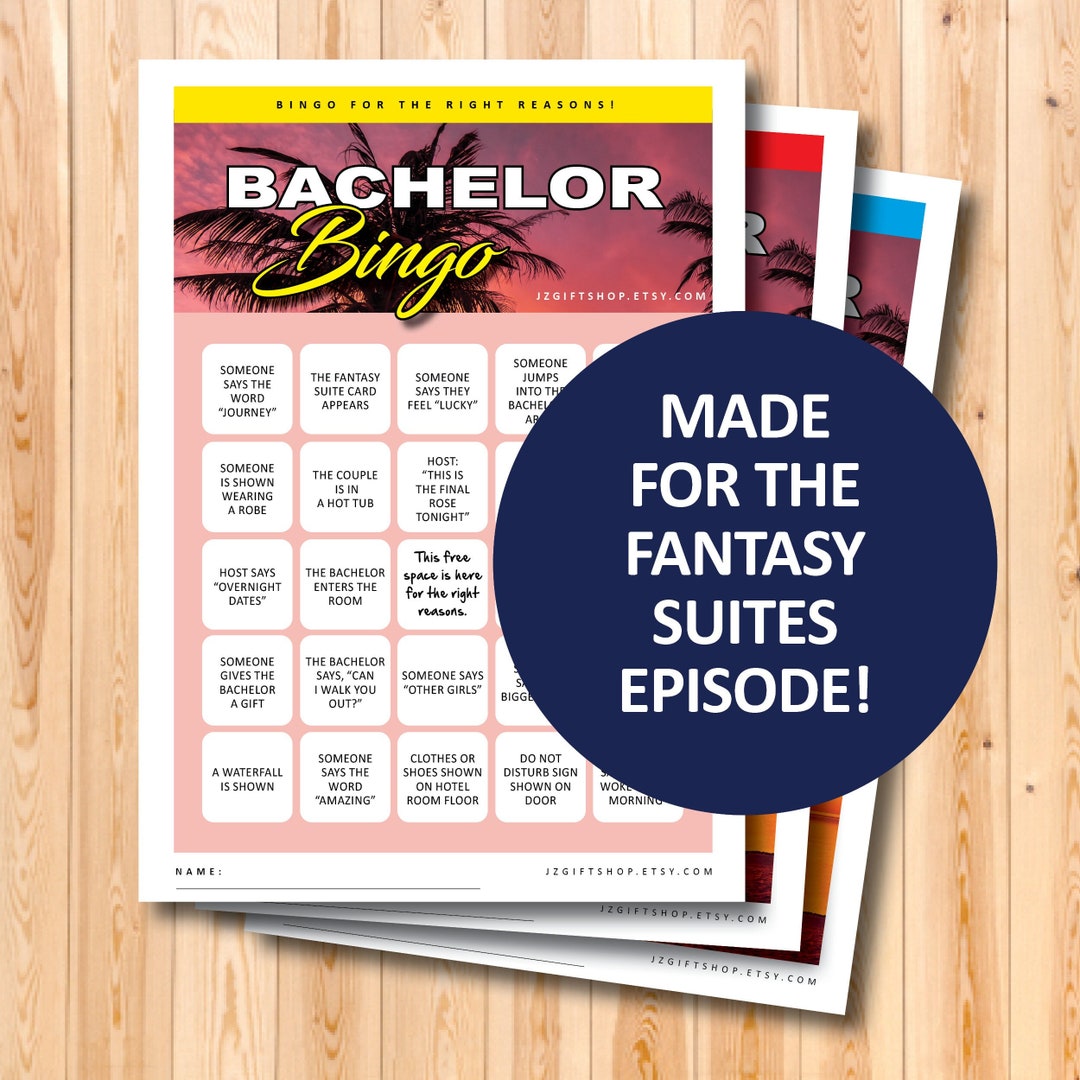 The Bachelor Bingo Boards, Fantasy Suites Episode, Tv Show Printable ...